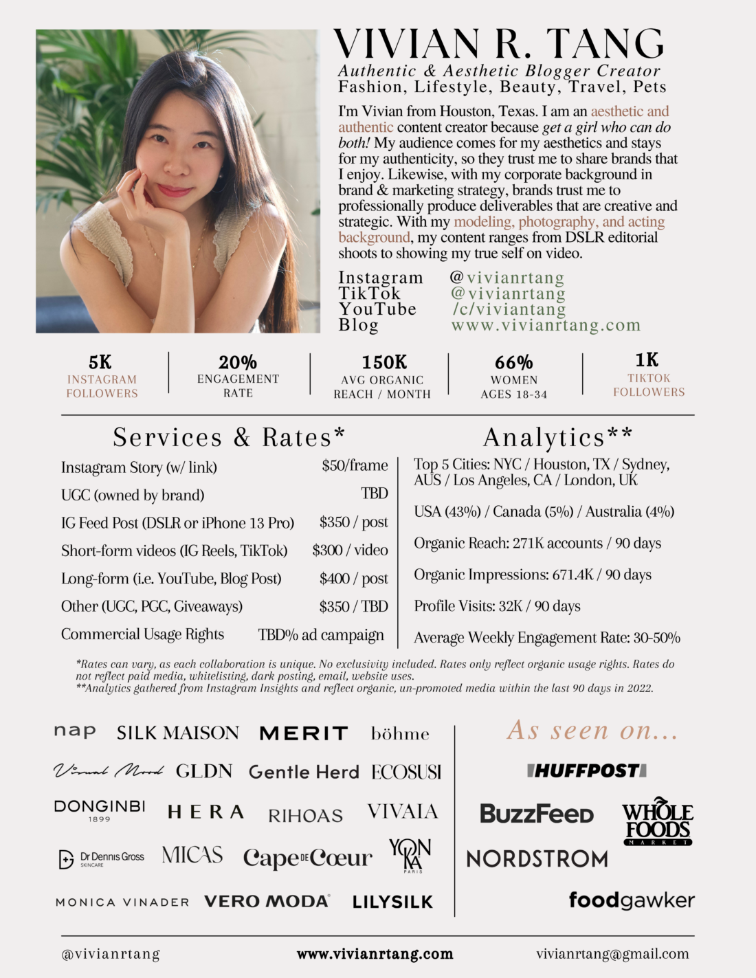 Media Kit - Vivian R. Tang - VIVIAN R TANG